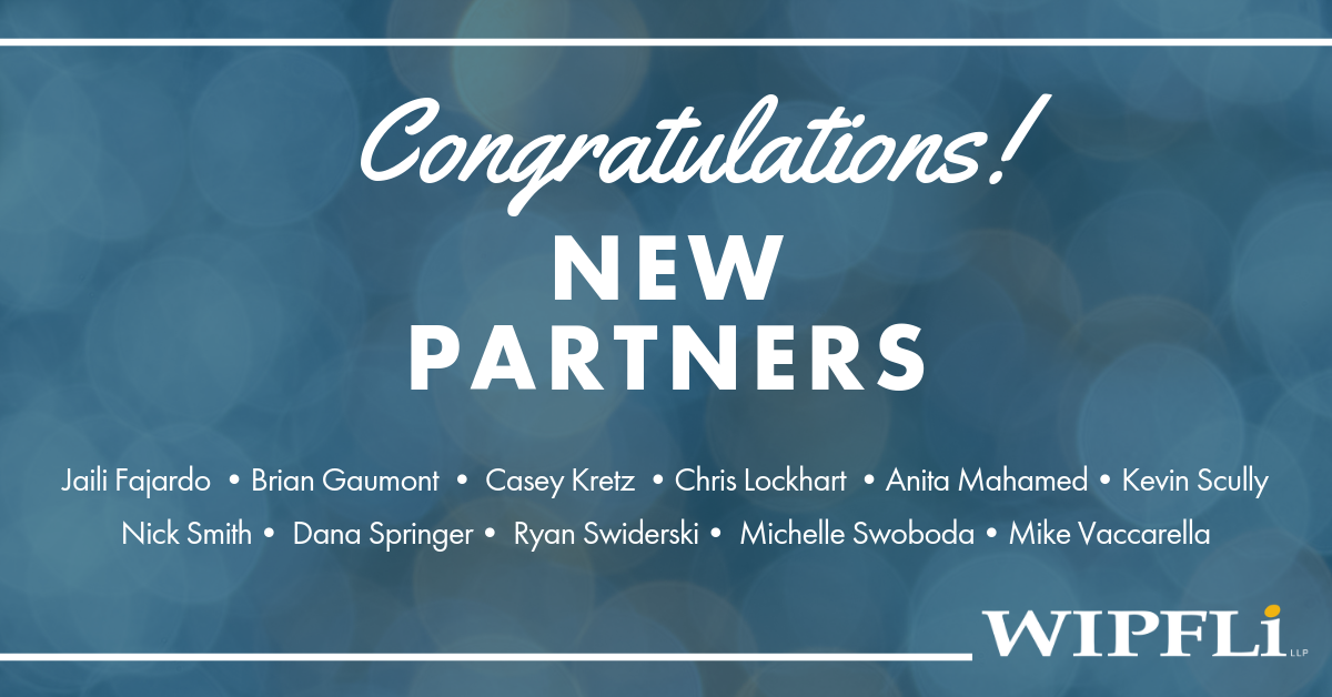 Wipfli Appoints New Partners to Class of 2019 |Wipfli
