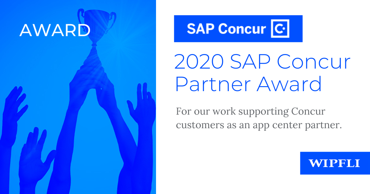 Wipfli wins 2020 SAP Concur Distinguished Partner Award